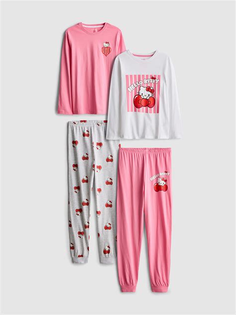 Girls Pink 5 15yrs 2pk Hello Kitty Pyjamas Penneys