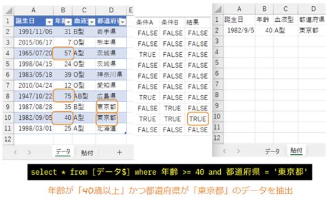 Sqlでexcelの集計を簡単・楽しく And演算子 Excelが大好きだ！