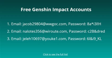 25 Free Genshin Impact Accounts Followchain