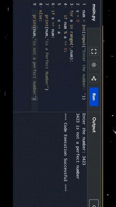Program Of Calculate Number Is Perfect Number Or Not Pythonprogramming