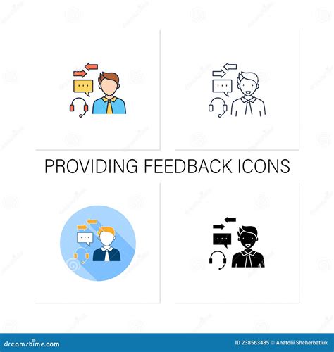 Providing Feedback Icons Set Stock Vector Illustration Of Network
