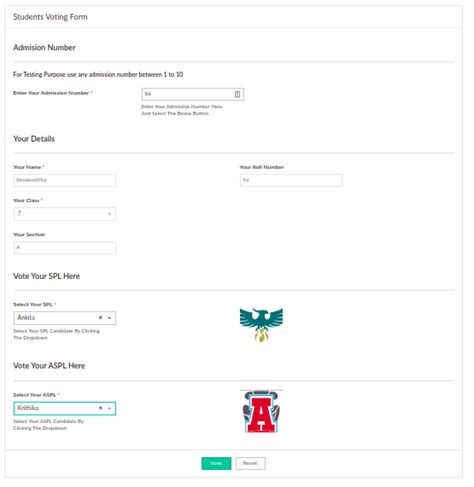 School Senate Voting Interface Devpost