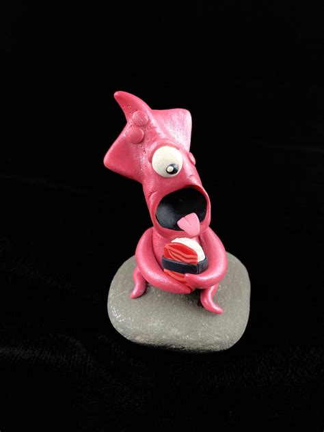 Cyclops Squid Monster With Sushi On Found Stone Etsy