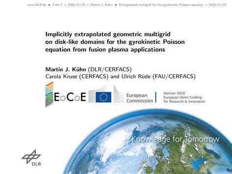 PDF Implicitly Extrapolated Geometric Multigrid On Disk Like Domains For The Gyrokinetic