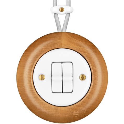 Wooden Porcelain Surface Mounted Fagus Double Toggle Switch Dyke And Dean