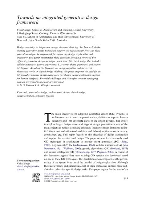 Towards An Integrated Generative Design Framework Docslib