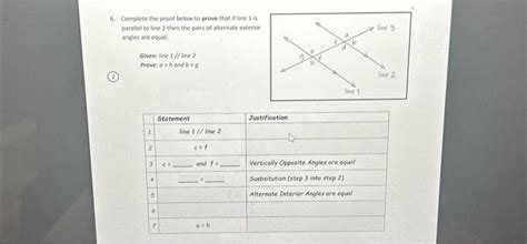Solved 6 Complete The Proot Below To Prove That If Line 1 Chegg Com