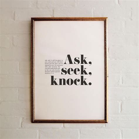 Ask Seek Knock Etsy