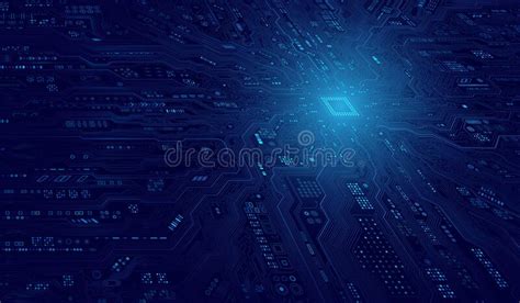 Cpu Chip On Motherboardfuturistic Microchip Processor Stock Vector