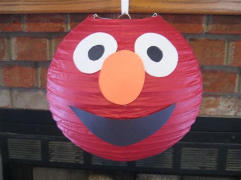 Elmo Birthday Party Elmo Face From Construction Paper Glued On Red Paper Lantern Elmo