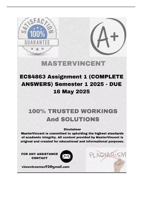 Ecs4863 Assignment 1 Complete Answers Semester 1 2025 Due 16 May