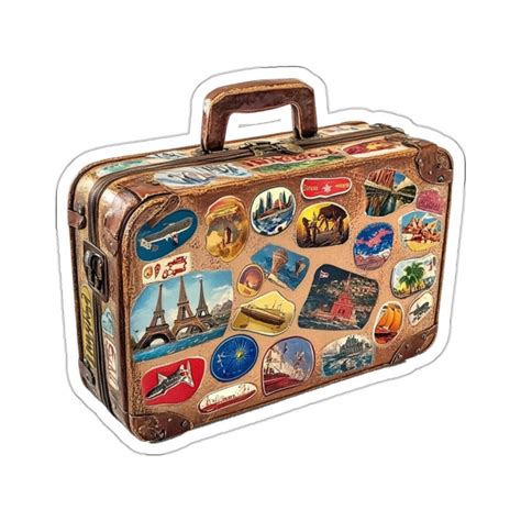 Vintage Travel Sticker Retro Suitcase Laptop Decal Etsy