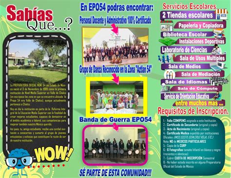 Triptico De Prepa54 Sin Materias 002 Escuela Preparatoria Oficial Núm 54