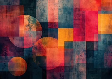 Abstract Geometric Composition With Vibrant Colors And Shapes Creating