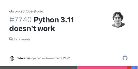 Python 3 11 Doesn T Work Issue 7740 Obsproject Obs Studio GitHub