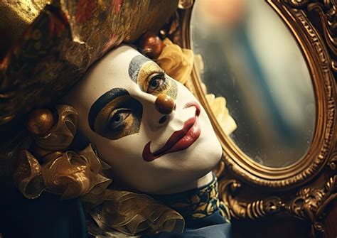 Premium Photo A Closeup Shot Of A Jesters Reflection In A Vintage