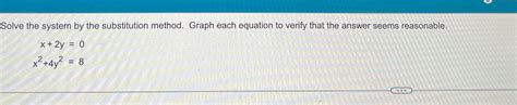 Solved Solve The System By The Substitution Method Graph