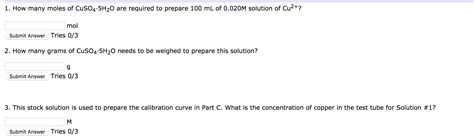1 How Many Moles Of Cuso4 5h20 Are Required To