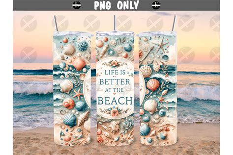 Life Is Better At The Beach Tumbler Wrap Graphic By