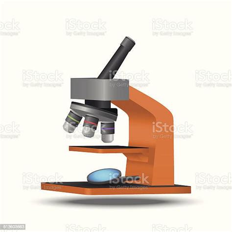 Vector Orange Microscope Stock Illustration Download Image Now