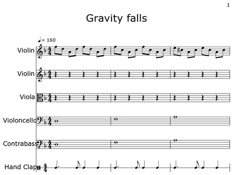 Gravity Falls Sheet Music For Violin Viola Cello Contrabass Drum Set