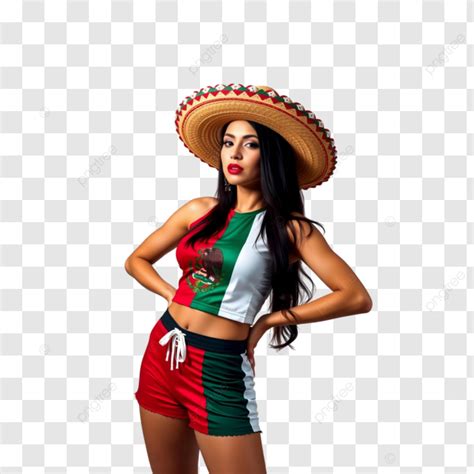 Glamorous Latina Wearing Traditional Costume Mexican Woman Beautiful
