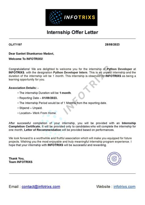 Internship Learningandgrowing Pythondeveloper Python Infotrixs