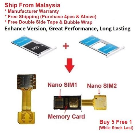 Hybrid Double Dual Nano Sim Card Extender Sim Card Extension Shopee Malaysia