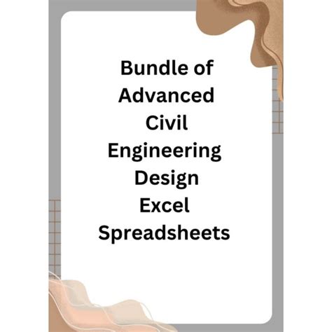 Bundle Of Advanced Civil Engineering Design Excel Spreadsheets Shopee