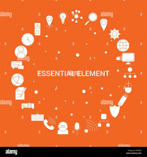 Essential Element Icon Set Infographic Vector Template Stock Vector