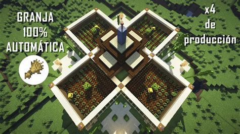 Minecraft Granja Recolectora De Cultivos 100 Automática Con Aldeanos
