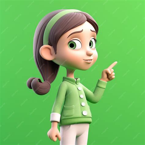 Premium Ai Image A Cartoon Character Of A Girl Pointing At Left Side
