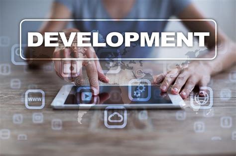 Development Concept On Virtual Screen Software Personal Stock Image