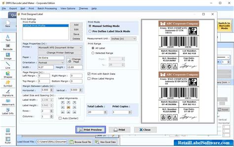 Watch Barcode Label Software Corporate Edition Screenshots
