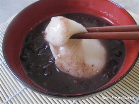 Homemade Zenzai Japanese Red Bean Soup With Rice Cake And Oshogatsu