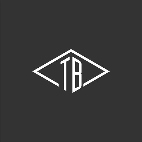 Initials Tb Logo Monogram With Simple Diamond Line Style Design