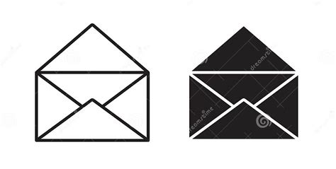Open Envelope Vecor Icon Set Stock Illustration Illustration Of Line Paper 340708609