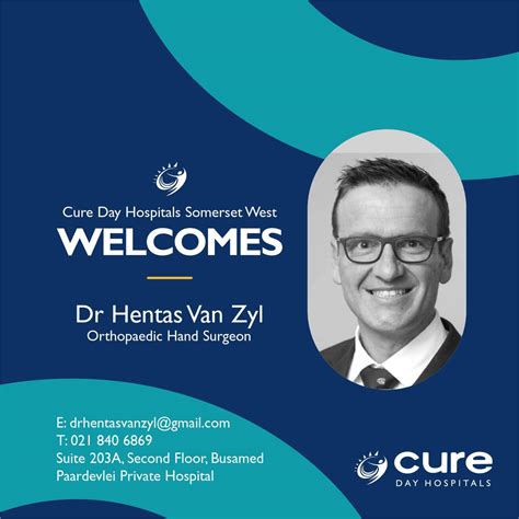 Welcomes Dr Hentas Van Zyl Cure Day Hospitals