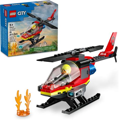Amazon Com LEGO City Fire Rescue Helicopter Building Toy Pretend Play Learning Toys For