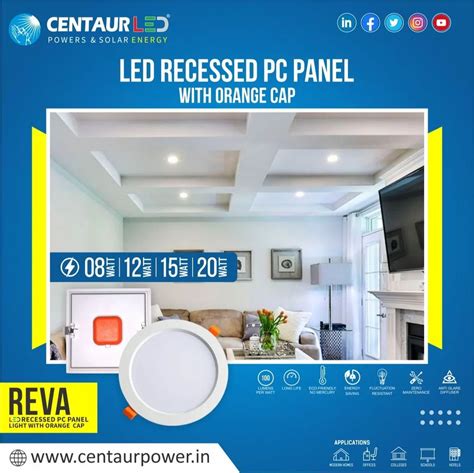 Centaur Led Recessed Pc Panel Light With Orange Cap At ₹ 240piece