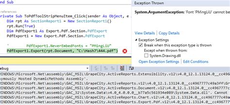 export to pdf exception activereports v7 developer mescius forums
