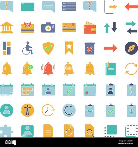 Uiux Glyph Color Icons Set System Elements Common Actions Symbols