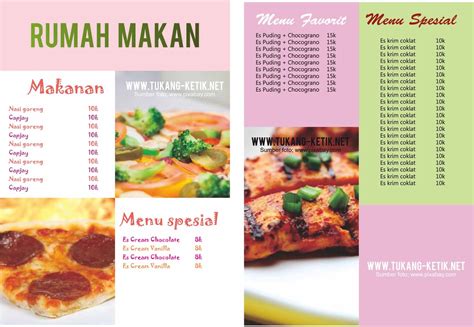 Desain Menu Makanan Dan Minuman Simple CorelDraw Gratis Design Corel