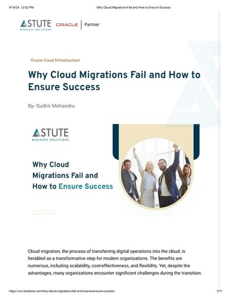 why cloud migrations fail and how to ensure success pdf