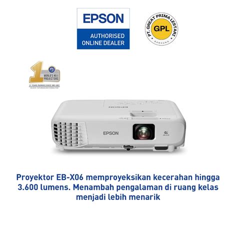 Jual Epson Proyektor Eb X06 Eb X06 Ebx06 Epson Projector Eb X06