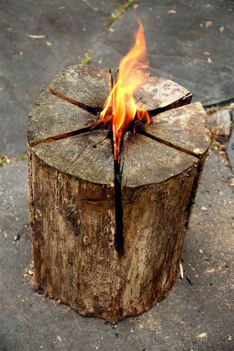 Swedish Fire Torch One Log Fire Neat Trick For Patio Camping Artofit