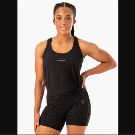 Black Ryderwear Tank Evolution Racer Back Singlet Top Size Xs6s