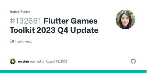 Flutter Games Toolkit 2023 Q4 Update · Issue 132681 · Flutterflutter · Github