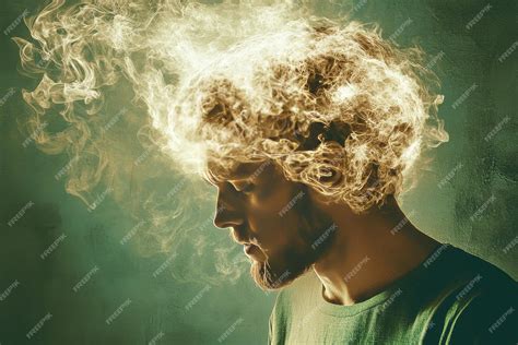 Biophotonics Affective Neuroscience And Brain Machine Interface Mans Head Surrounded By Wisps Of