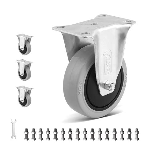 Hod 4 Inch Caster Wheels Heavy Duty Casters 1240 Lbs Rigid Top Plate